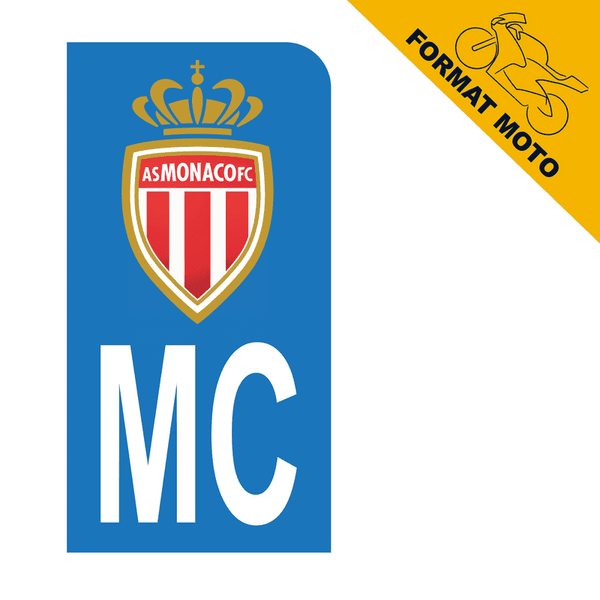 Autocollant Plaque d’immatriculation Moto MC AS Monaco – stickers foot